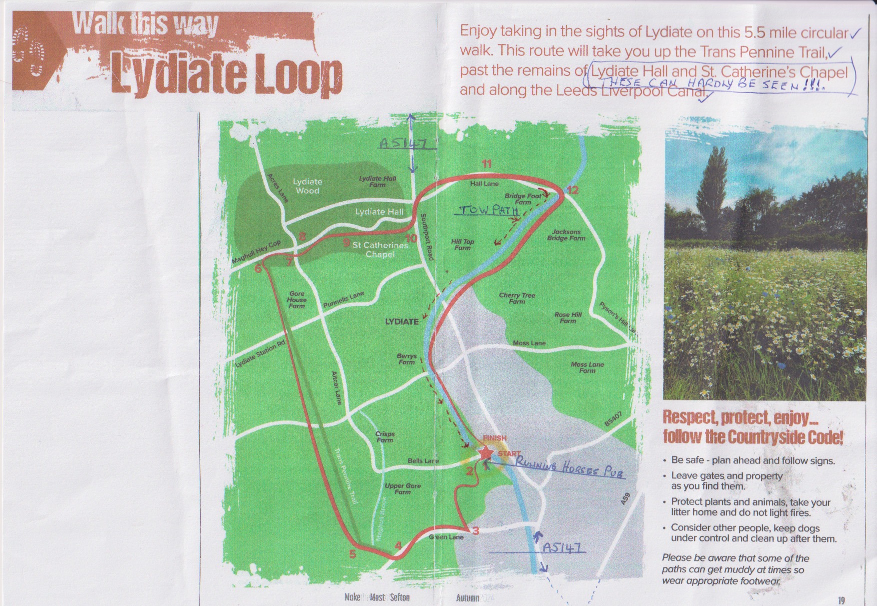 Chris Wareing – Lydiate recce – Fylde Naturalists' Walking Group